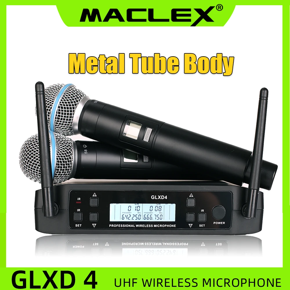 Top-quality-GLXD4-wireless-microphone-2-channel-UHF-professional-performance-host-live-broadcast ...
