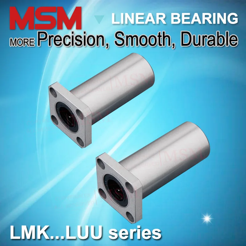 4pcs Msm Square Flange Linear Bearings Long Type Lmk6luu Lmk8luu ...