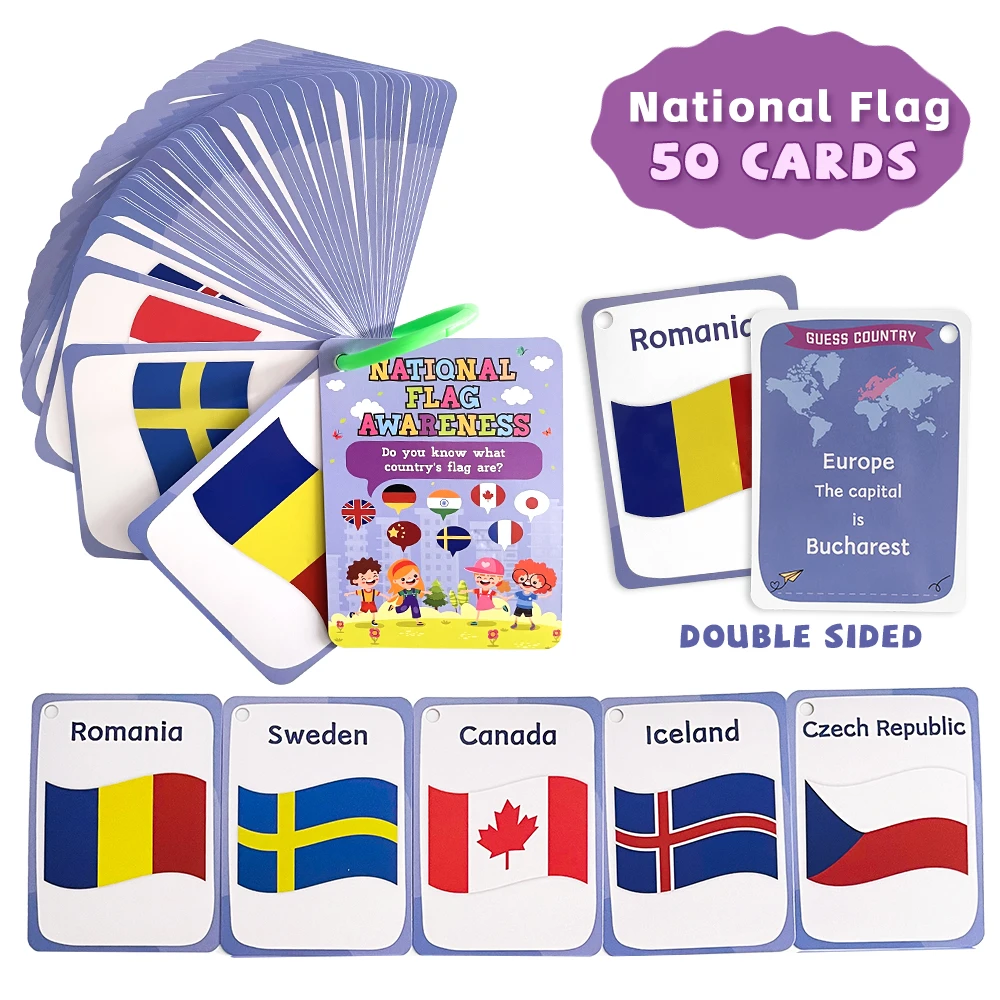 World-Country-Flag-Cards-Famous-Countries-and-Capitals-Learning ...