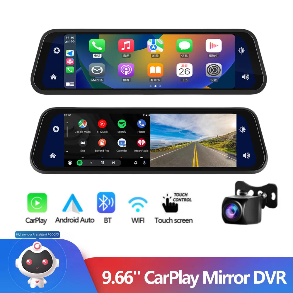 Dash-Cam-CarPlay-Mirror-Monitor-Android-Auto-Navigation-Touch-Screen ...