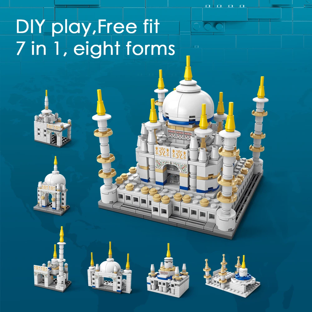 510PCS-Taj-Mahal-Mini-Building-Blocks-Set-3D-Puzzle-DIY-Architecture ...