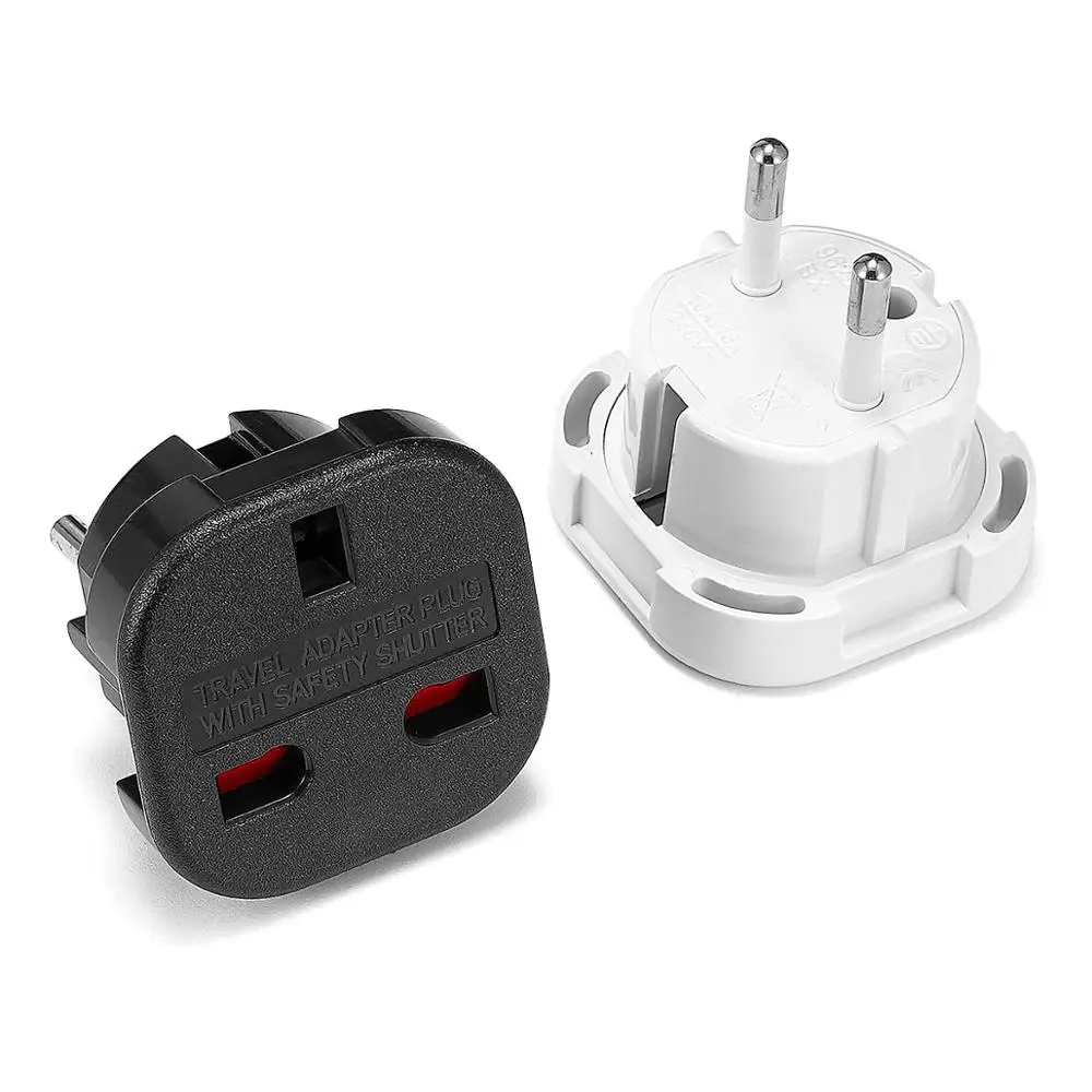EU-Plug-Adapter-Socket-British-UK-To-EU-Euro-Travel-Adapter-Electrical ...