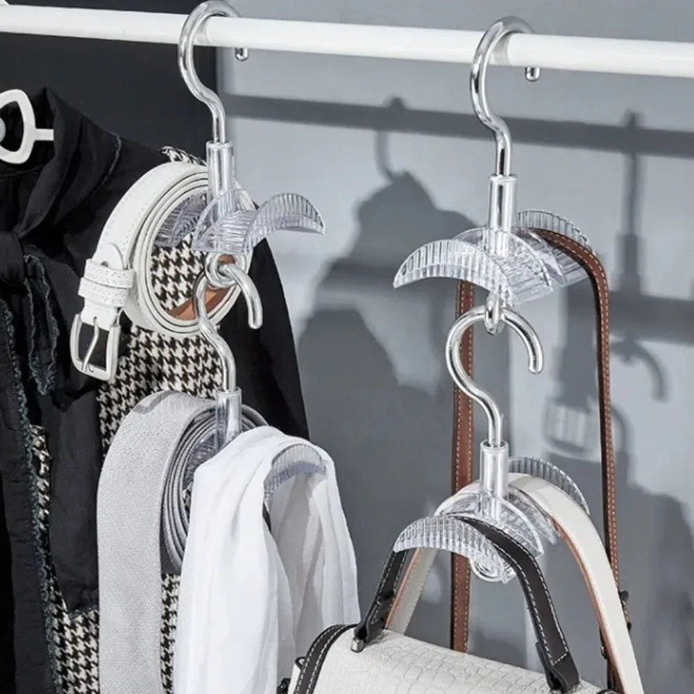 New-Wardrobe-Hanging-Bag-Hanger-Space-Saving-Rotating-Belt-Scarf-Hanger ...