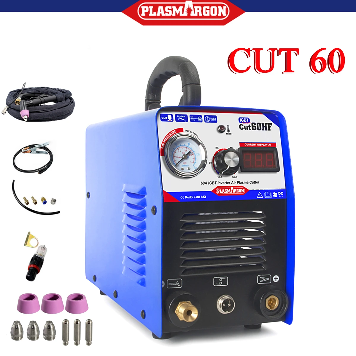IGBT CUT60 Plasma Cutter Air HF Cutting 18mm Metal 60A Inverter Plasma ...