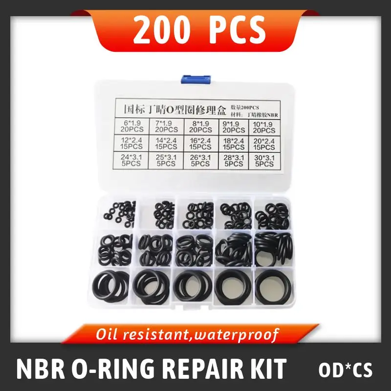 NBR-O-Ring-Rubber-Box-Sealing-Ring-Repair-Box-Conjunto-Combinado-de ...