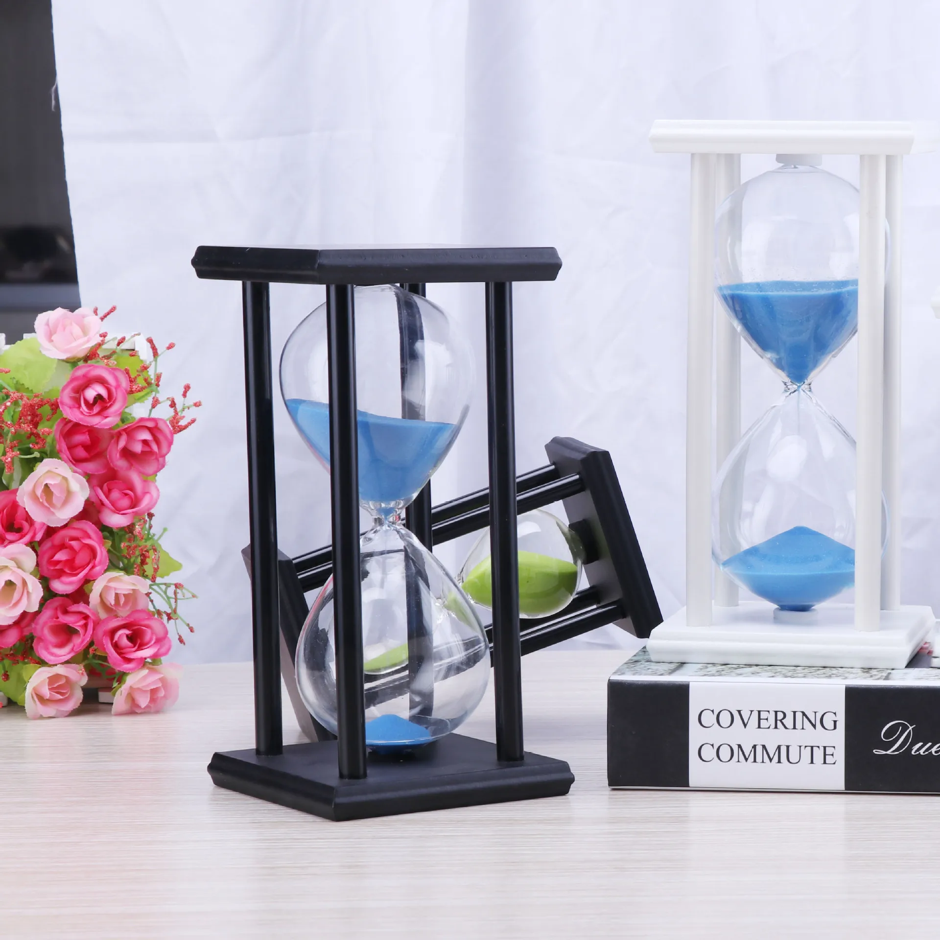 30-Minute-Four-Pillar-Wooden-Hourglass-Creative-Sandglass-Birthday ...