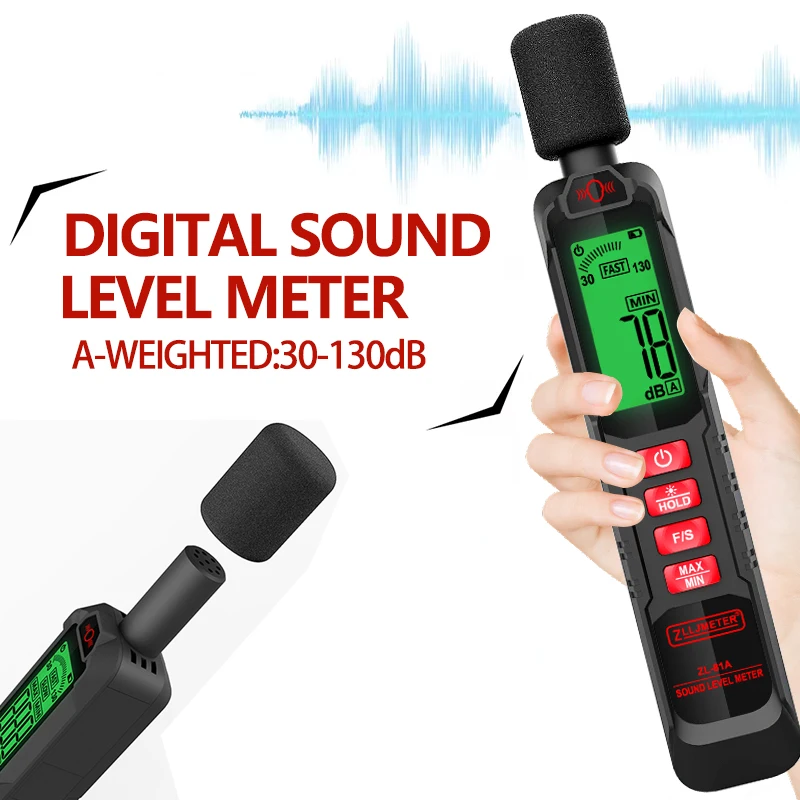 Digital Handheld Sound Level Meter Noise Measuring Instrument DB Metro ...