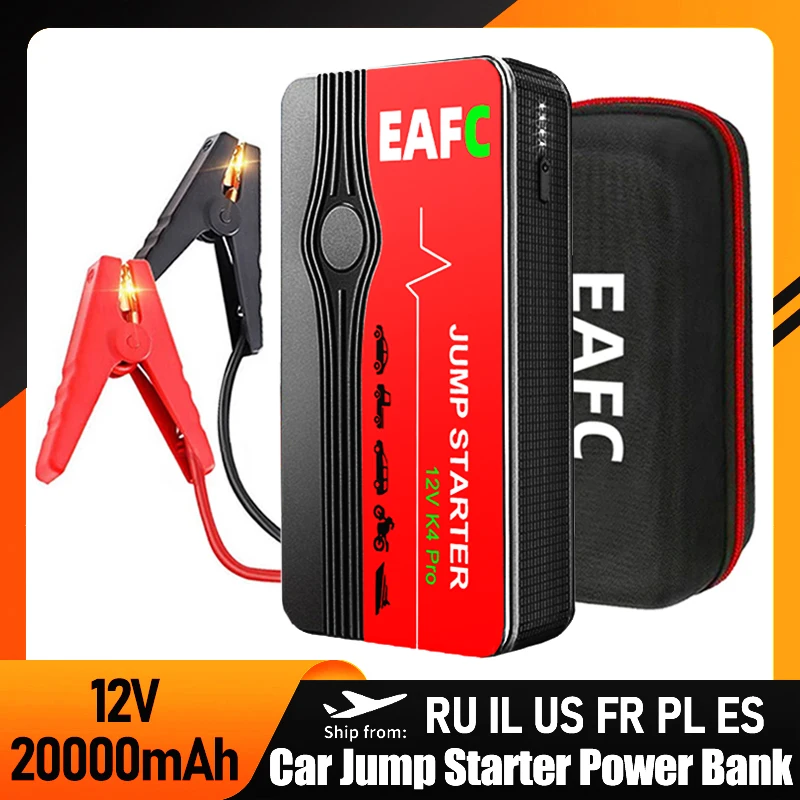 20000mAh Car Jump Starter Battery Charger Portable 12V Engine Starting ...