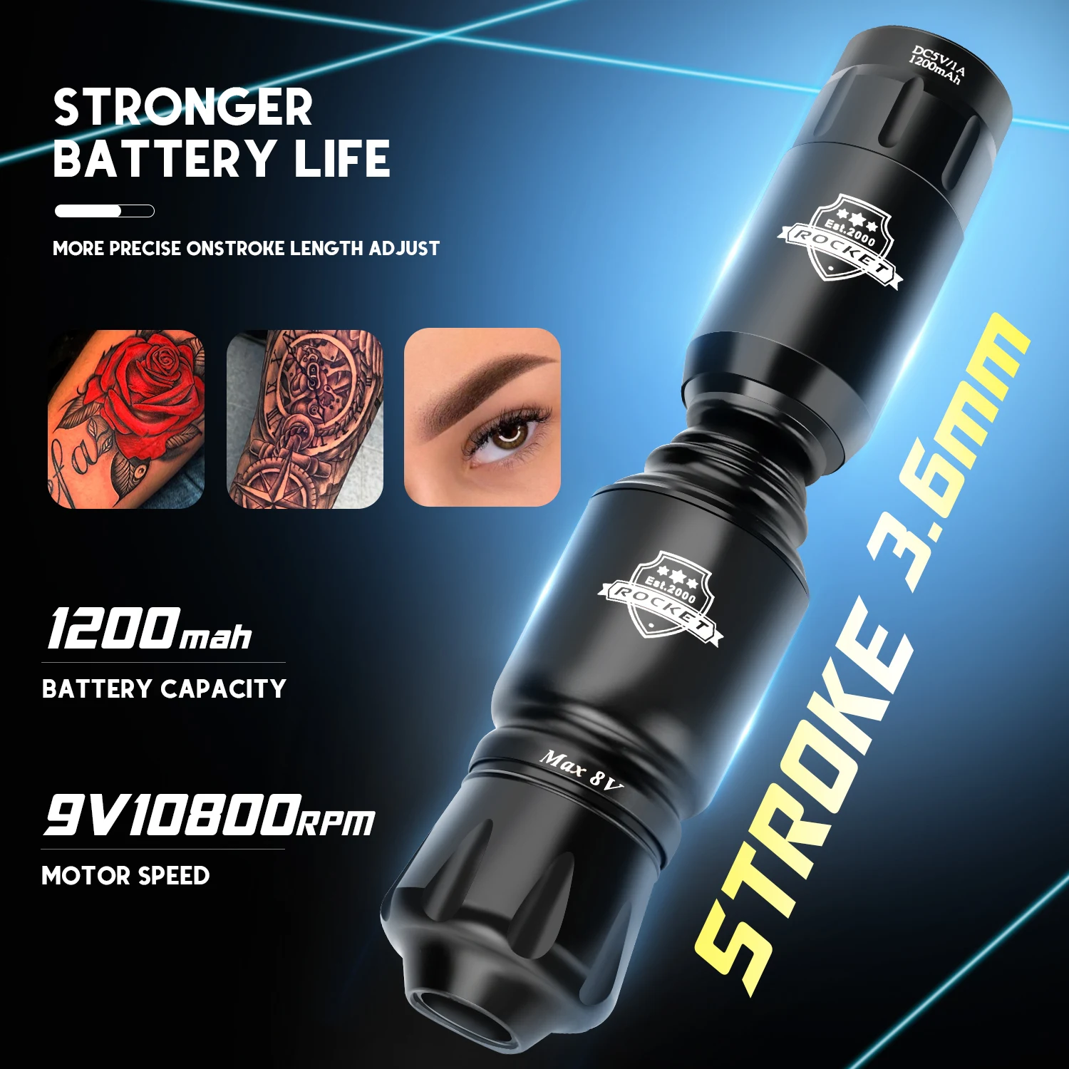 Wireless-Tattoo-Machine-Rocket-Display-Tattoo-Machines-Professional ...