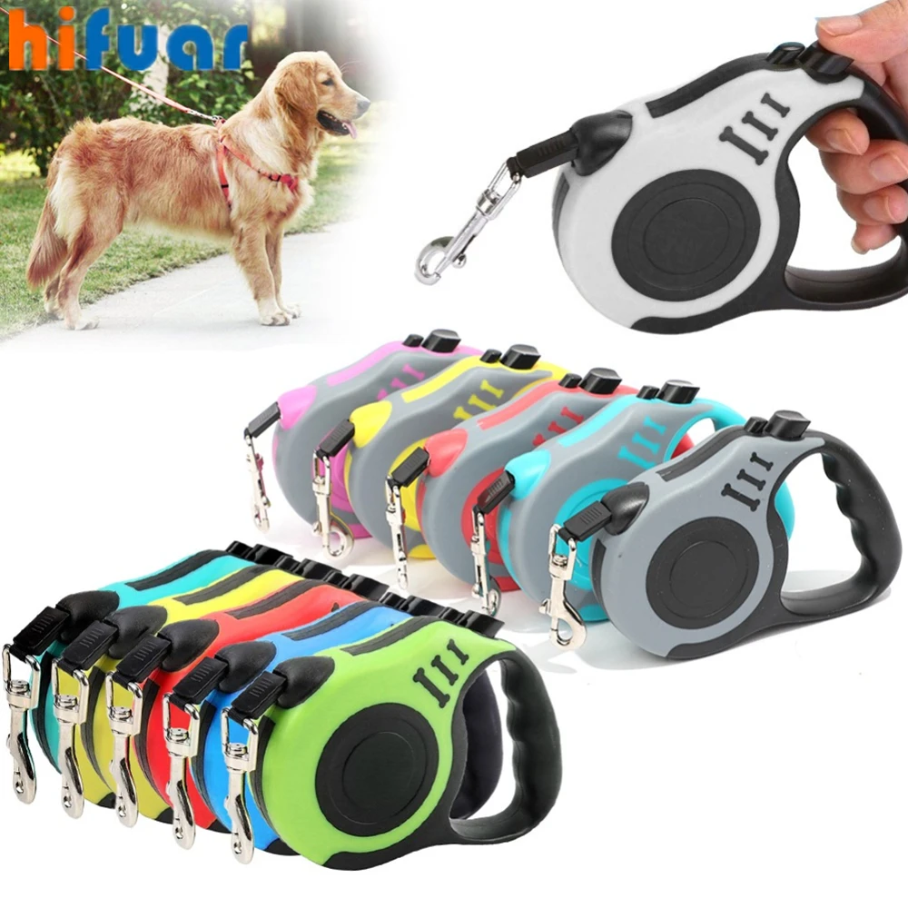 Trela de nylon retrátil automática para cães e gatos, extensão de chumbo durável, caminhada e ...