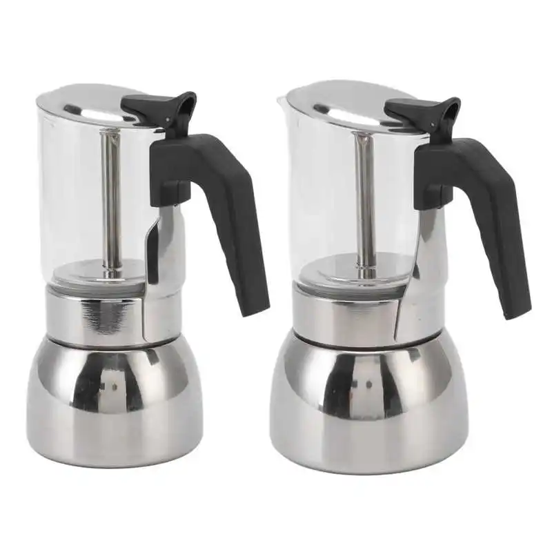 Glass Moka Pot Stainless Steel Delicious Moka Pot Coffee Maker Heat ...