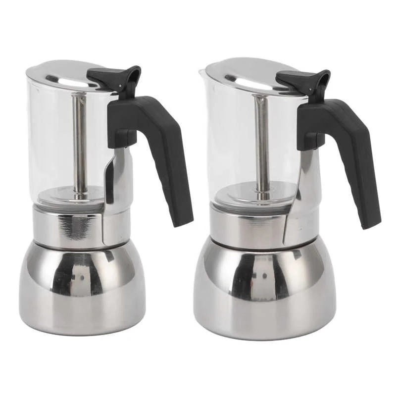 Glass Moka Pot Stainless Steel Delicious Moka Pot Coffee Maker Heat ...