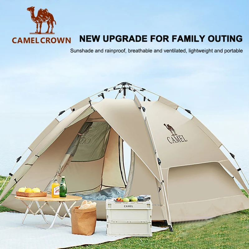 GOLDEN-CAMEL-4-Person-Camping-Tents-Travel-Outdoor-One-touch-Tent-Sun ...