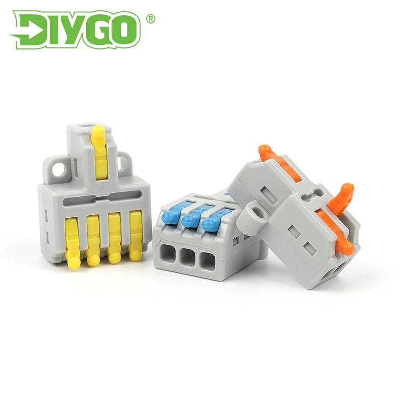 Brand New Compact 3/4/5/6 Pin Spring Conductor Splicing Terminal Block ...