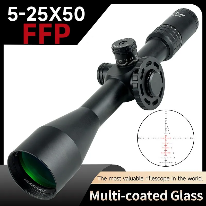 5-25X50-FFP-Red-Green-Reticle-Airsoft-Riflescope-Tactical-Optics-Reflex ...