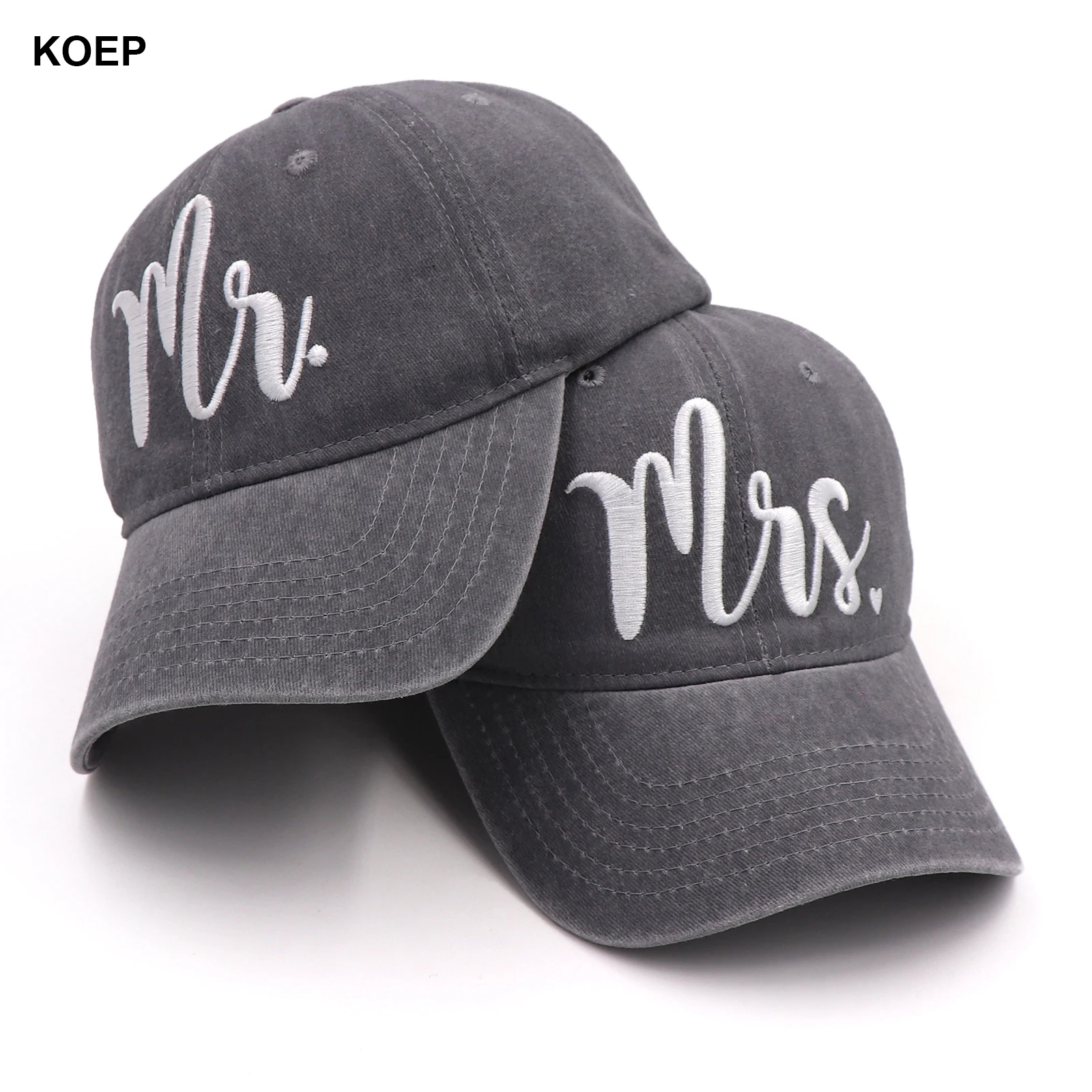 KOEP Mr. And Mrs. Baseball Cap Fishing Caps Men Outdoor Women Washed ...