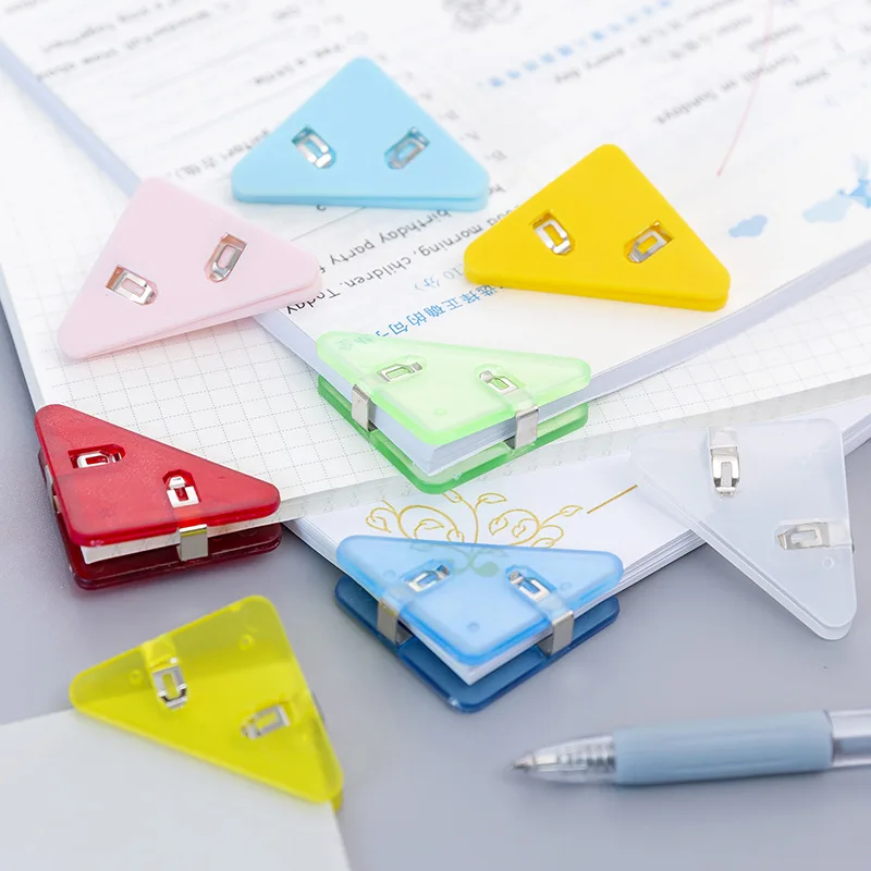 5-PCS-Color-Corner-Paper-Clips-Set-Transparent-Solid-Color-Page-Clips ...