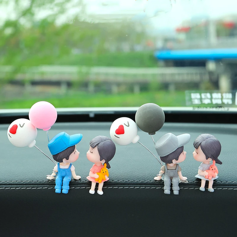Car Decoration Cute Cartoon Couples Action Figure Figurines Balloon ...