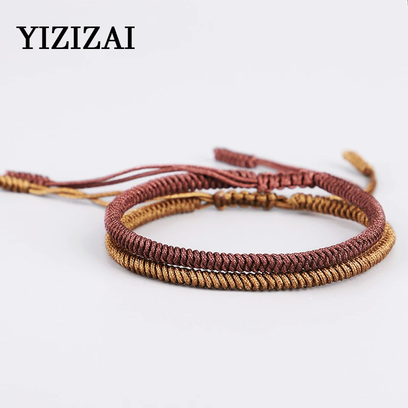 YIZIZAI-Handmade-Braided-Couple-Bracelet-Tibetan-Buddhist-Mala-Prayer ...