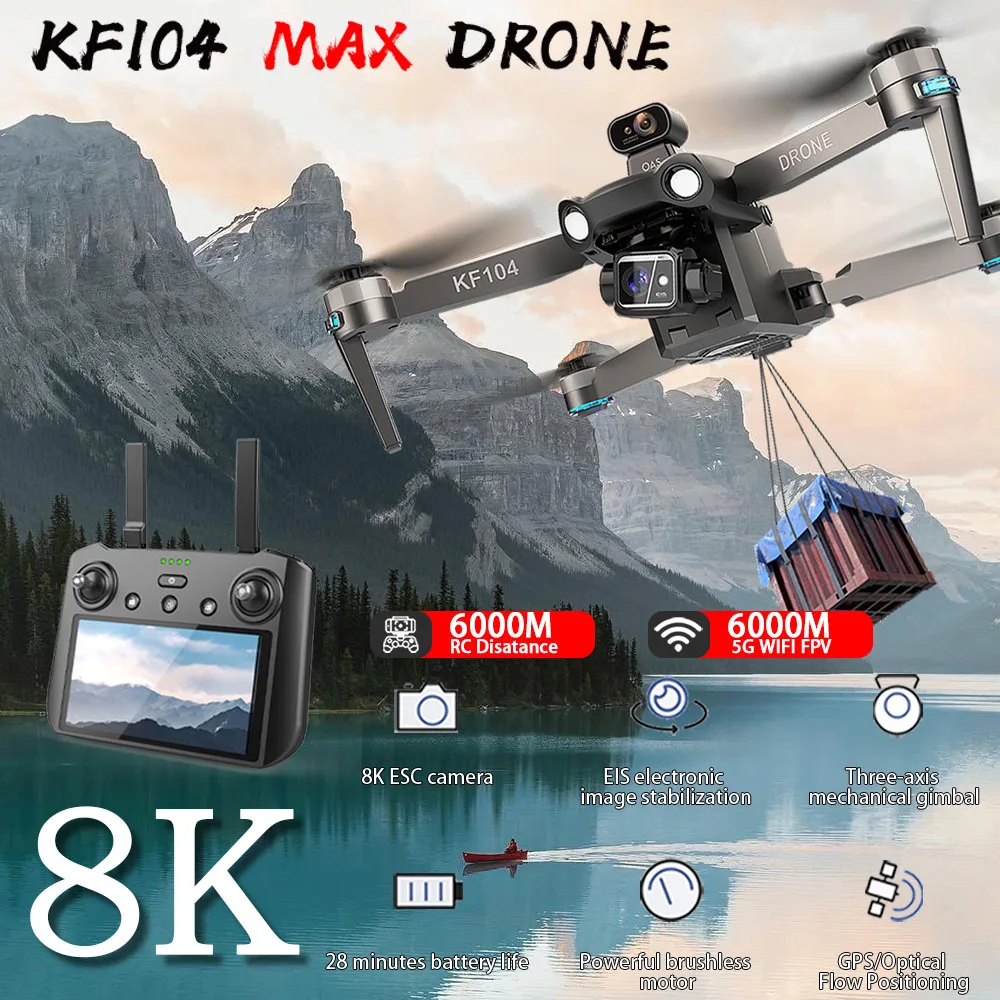 KF104-MAX-8K-Drone-with-Camera-GPS-FPV-Obstacle-Avoidance-Brushless-RC ...