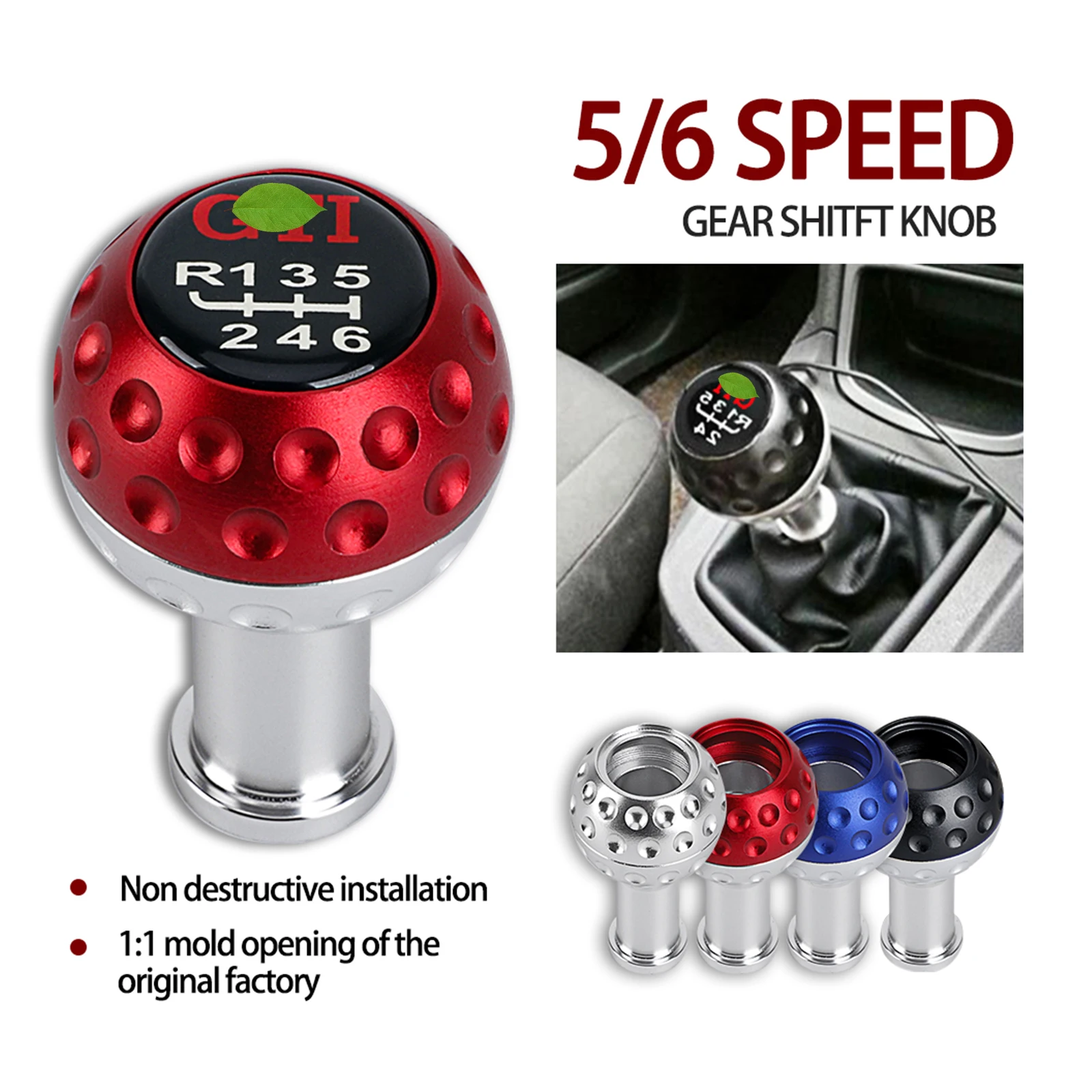 5-Speed-Car-Manual-Trans-Gear-Shift-Shifter-Knob-6-Speed-Stick-Head ...