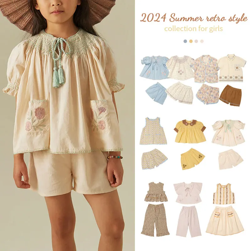 2024-APO-New-kids-girls-clothes-sets-For-Summer-Embroidery-Children ...