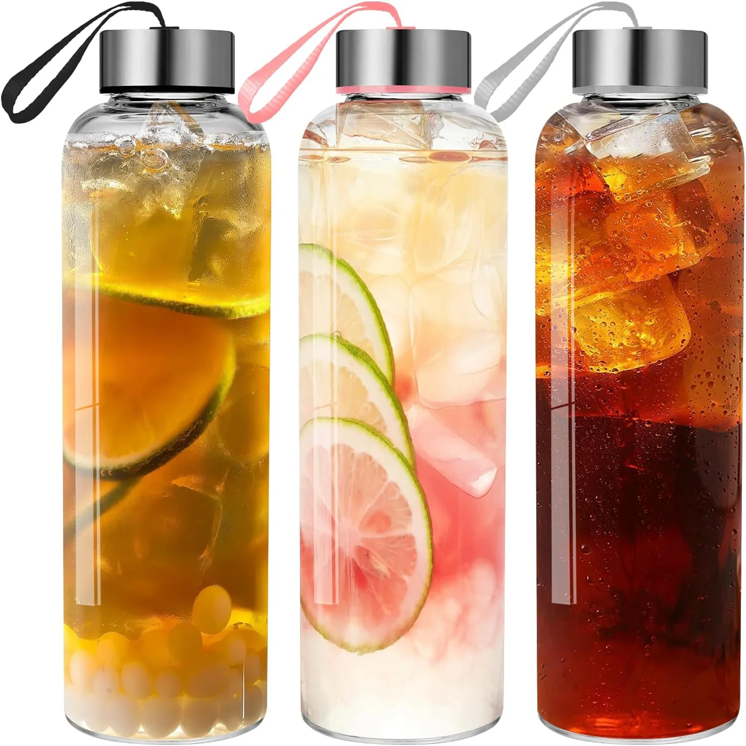 Glass-Water-Bottles-with-Lids-for-Juice-Reusable-Juice-Cleanses-Bottles ...