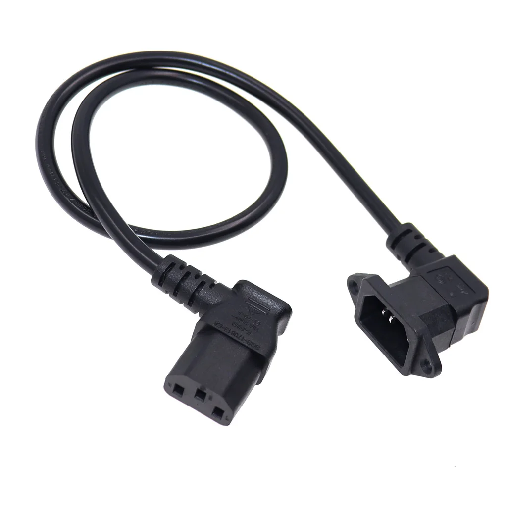 IEC320 C14 to C13 Extension cord,C14 with screw holes Right Angled and ...