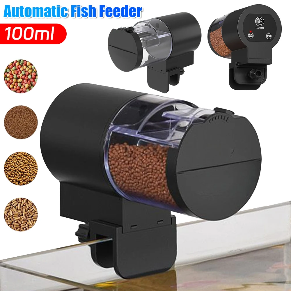 Automatic Fish Feeder for Aquarium 100ml Capacity Auto Fish Feeders ...