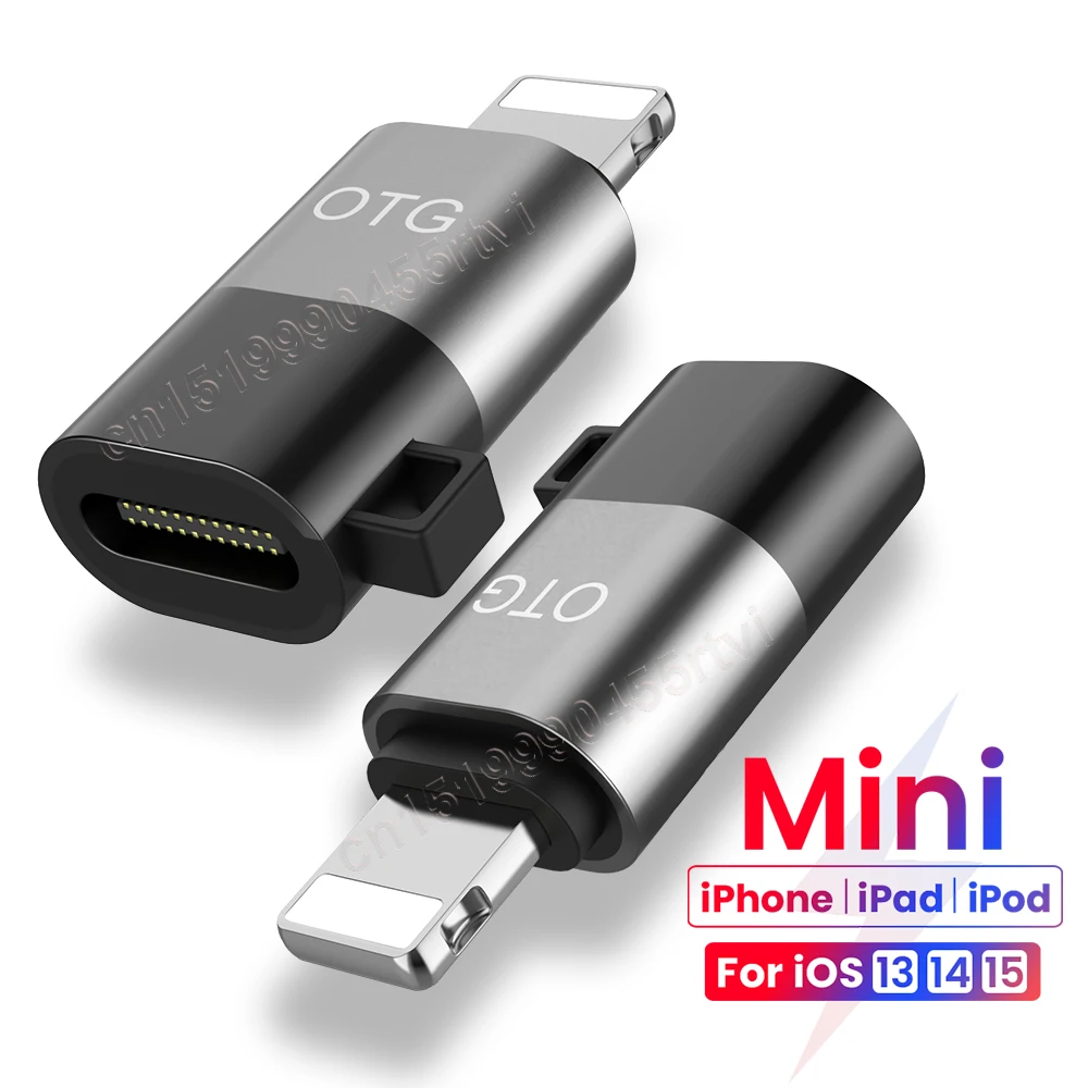 Usb tipo c para 8 pinos otg adaptador para iphone 13 12 11 pro max xr ...