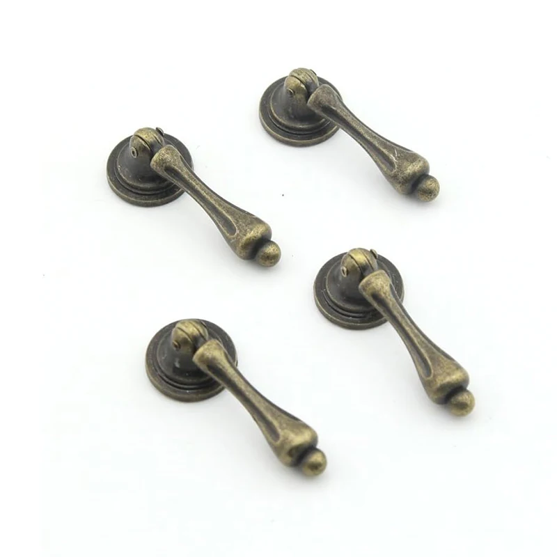 4PCS Antique Drawer Knobs Tiny Knobs Bronze Drawer Pulls Desk Drawer ...