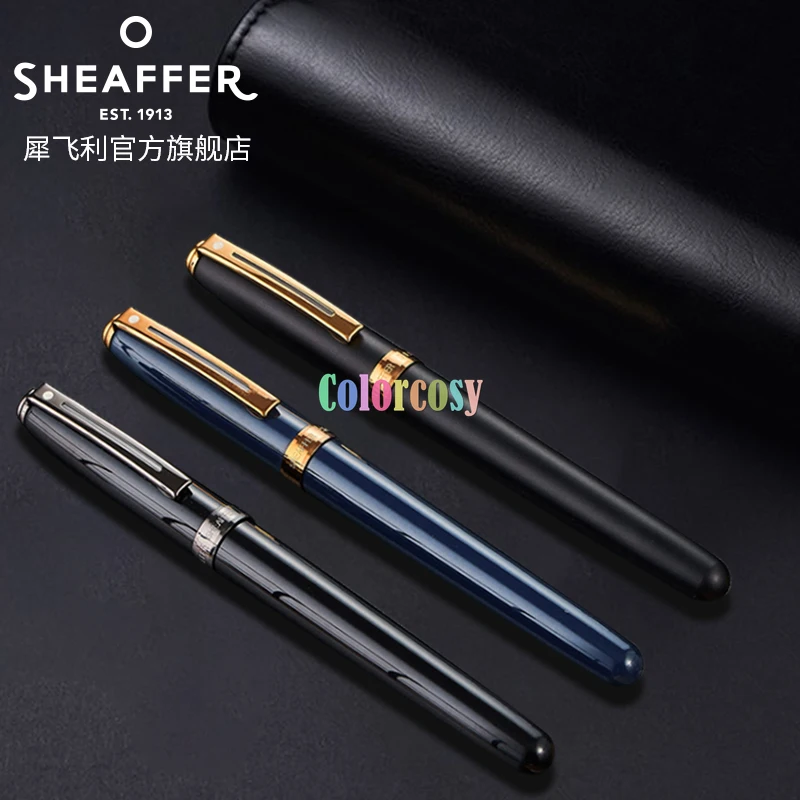 Sheaffer – stylo plume bleu Cobalt, avec bordure de ton Rose or/noir ...