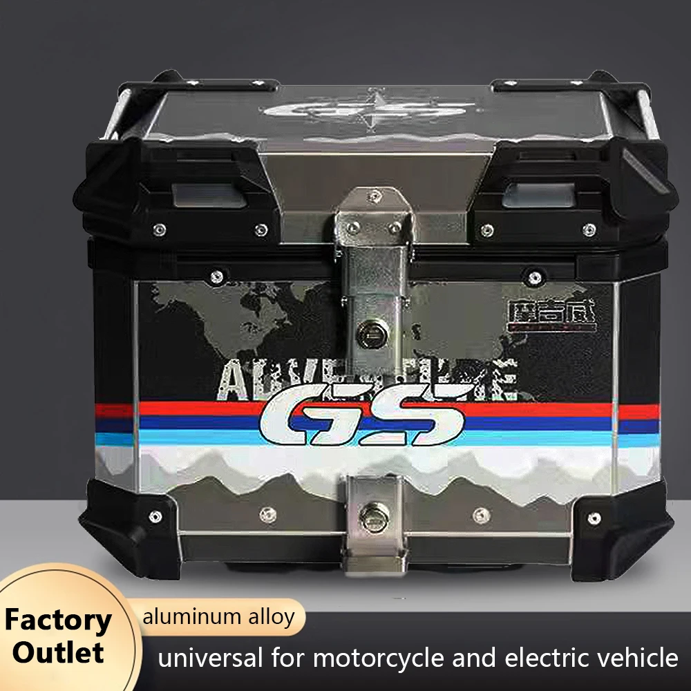 45L-55L-Aluminum-Motorcycle-Helmet-Box-Trunk-Top-Case-Travel-Luggage ...