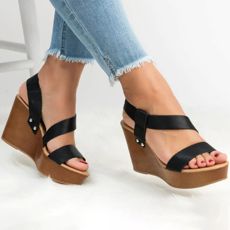 Solid Black Wedges