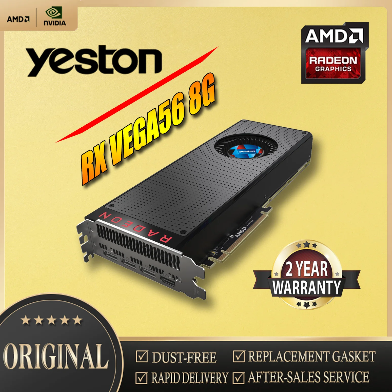 YESTON-AMD-READON-RX-VEGA56-8G-RX-VEGA-64-8G-14nm-4096bit-Kartu-Grafis ...
