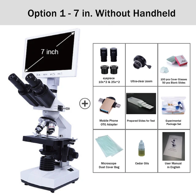 Trinocular Compound Microscope 40X-2500X Magnification Research-Grade ...