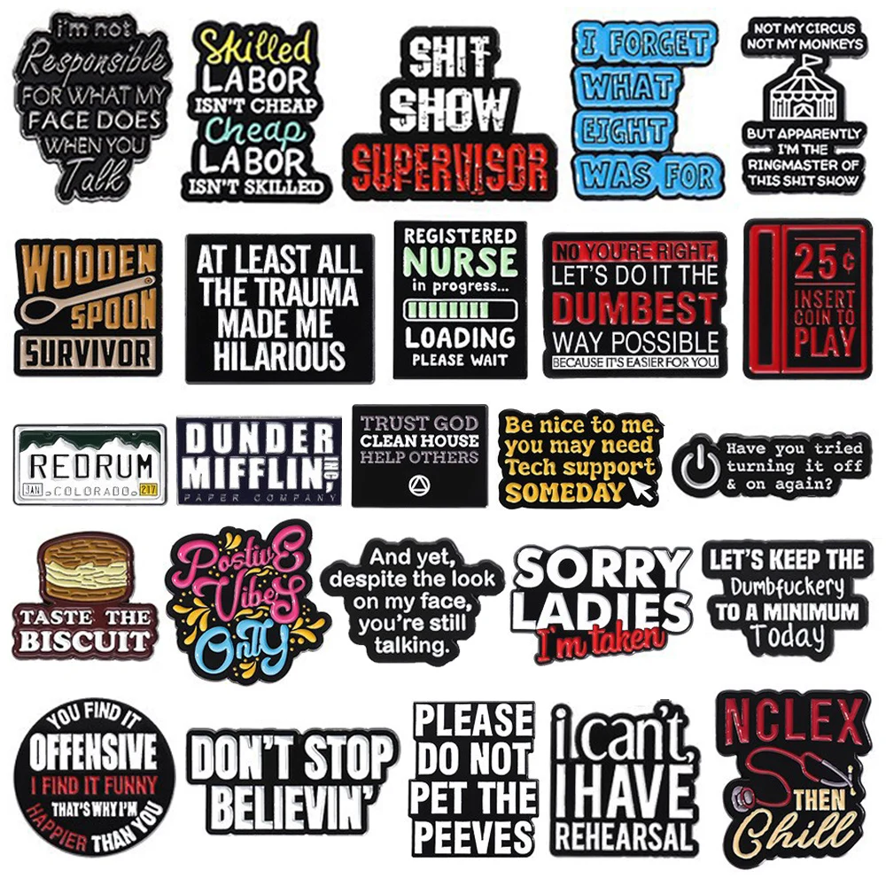 Creative-Black-Letters-Enamel-Brooch-NCLEX-Stethoscope-MILF-Taste-The ...