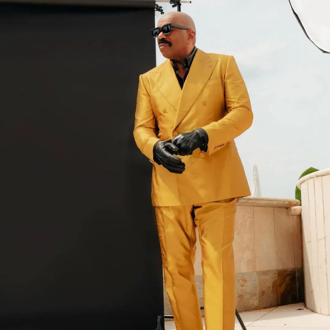 Mustard Yellow Fashion Men's Slim Fit Custom Suits Men Business Prom ...