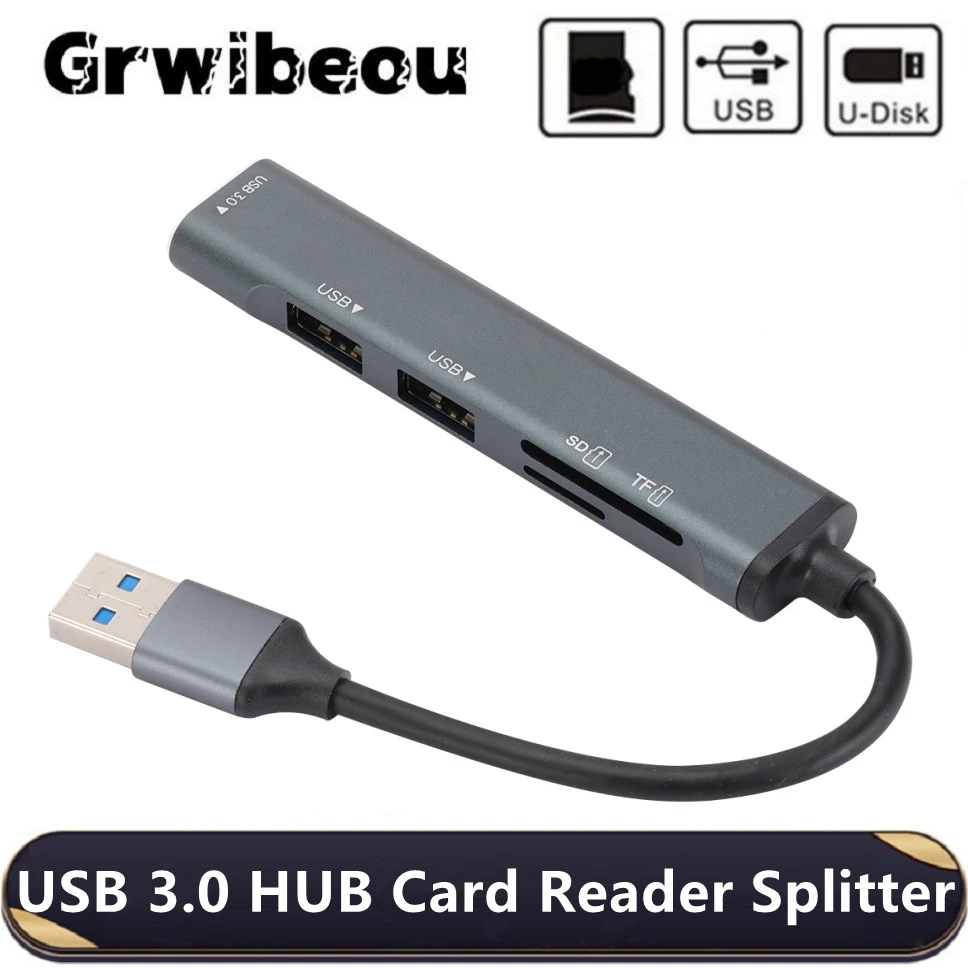 Grwibeou Usb 3.0 Hub Card Reader 3 Port Type-c Usb C Hub Splitter Mini ...