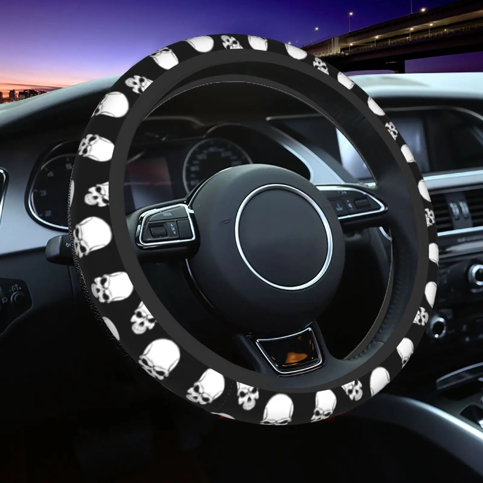 Funny Skull Auto Car Steering Wheel Cover for Women Men 15 Inch Anti ...