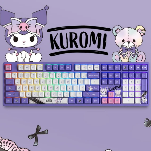 108key Sanrio Kuromi Bluetooth Wireless Keyboard Three Mode, 60% OFF