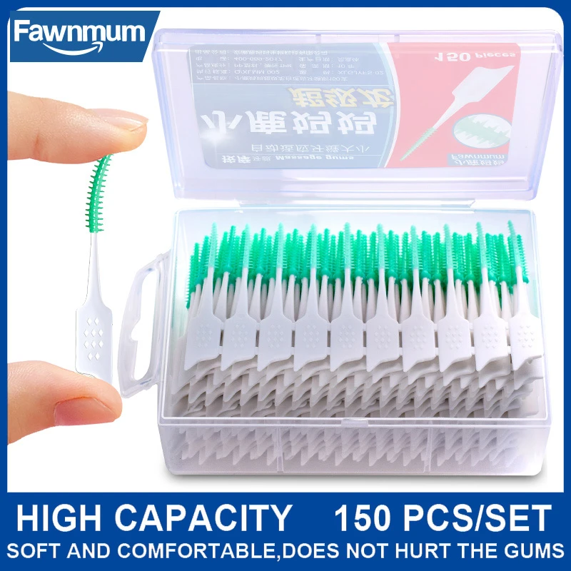 Fawnmum Interdental Brushes For Teeth 150 Pcs Toothpick Teeth Cleaning ...