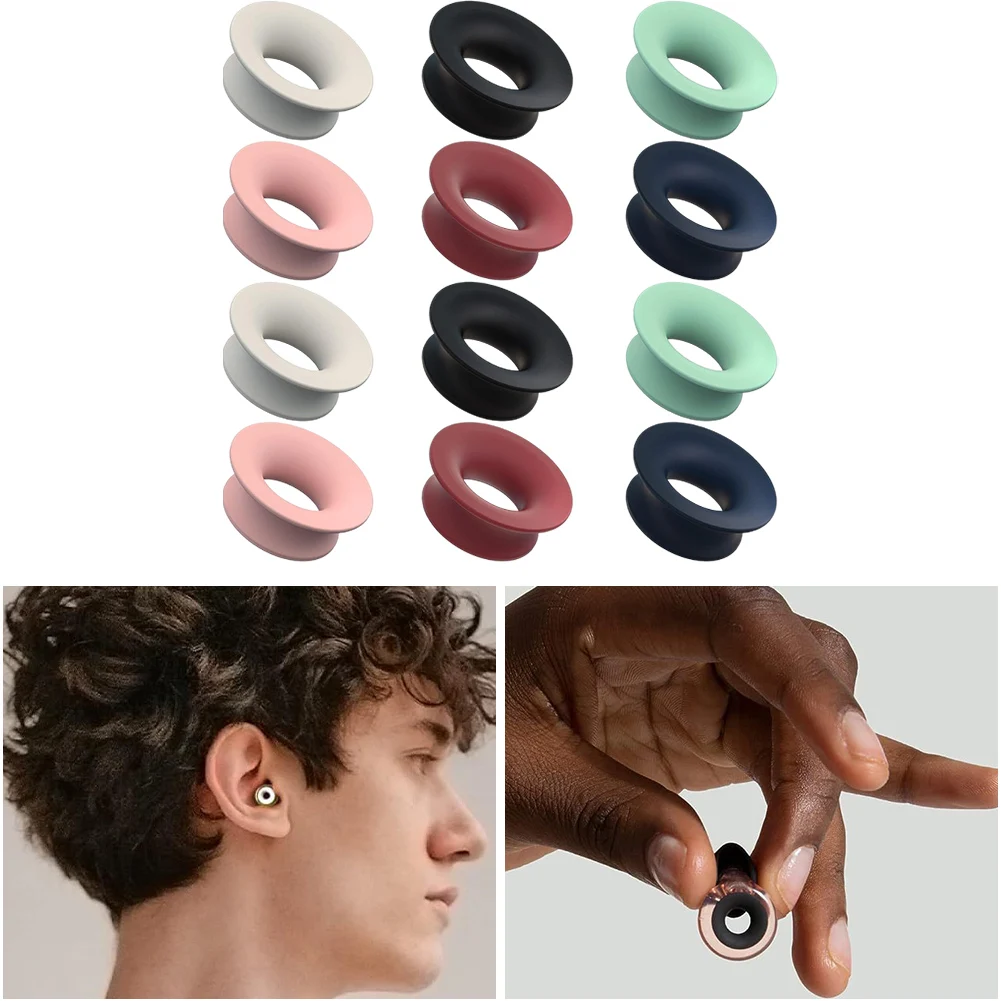 Portable-Silicone-Silent-Earplugs-Multicolour-Adjustable-Earphone-Mute ...