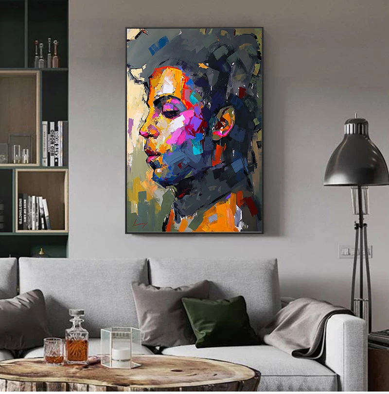 Modern Abstract Portrait Posters and Prints Wall Art Canvas Painting ...