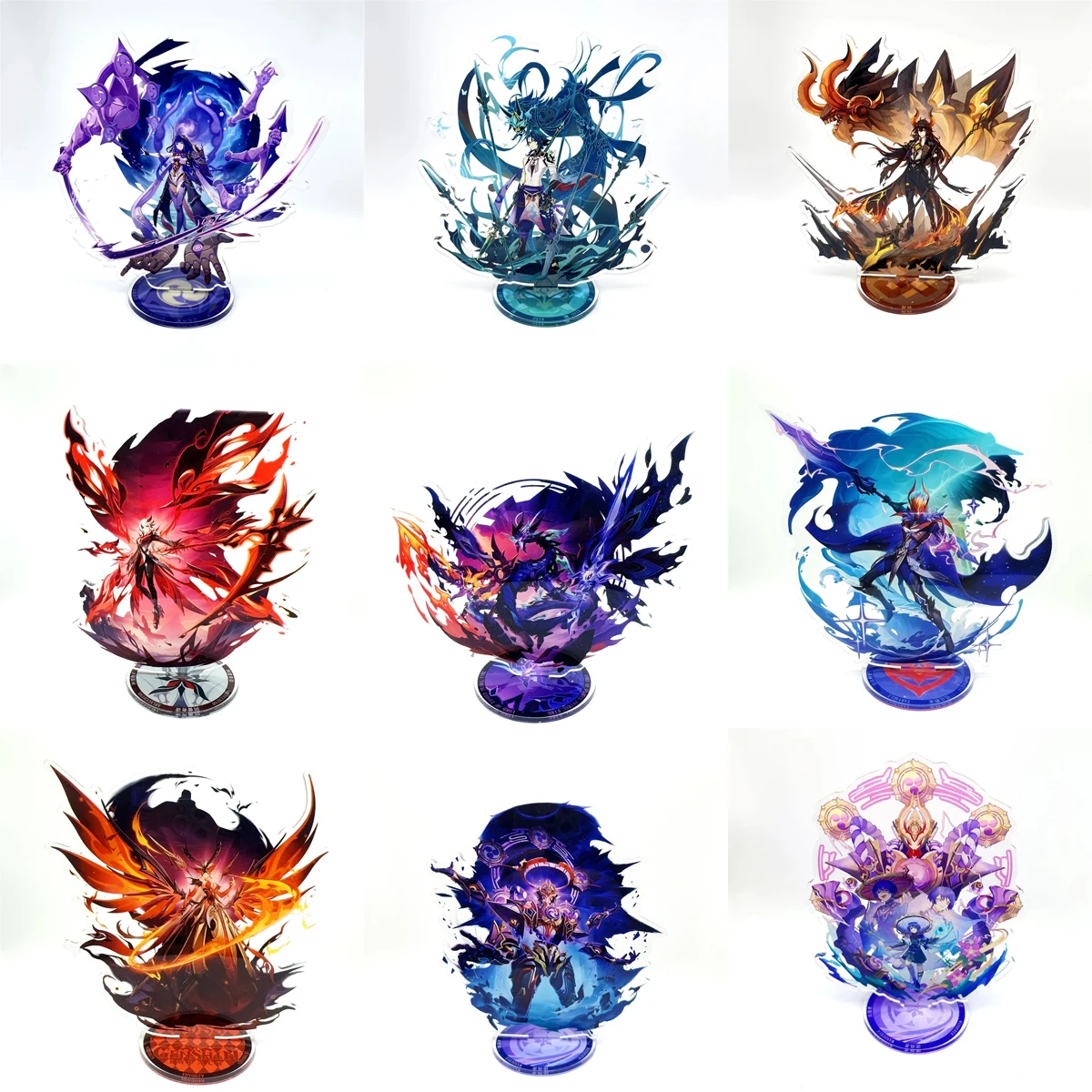 Genshin Impact Anime Figure Acrylic Stand Raiden Shogun Xiao Arlecchino ...