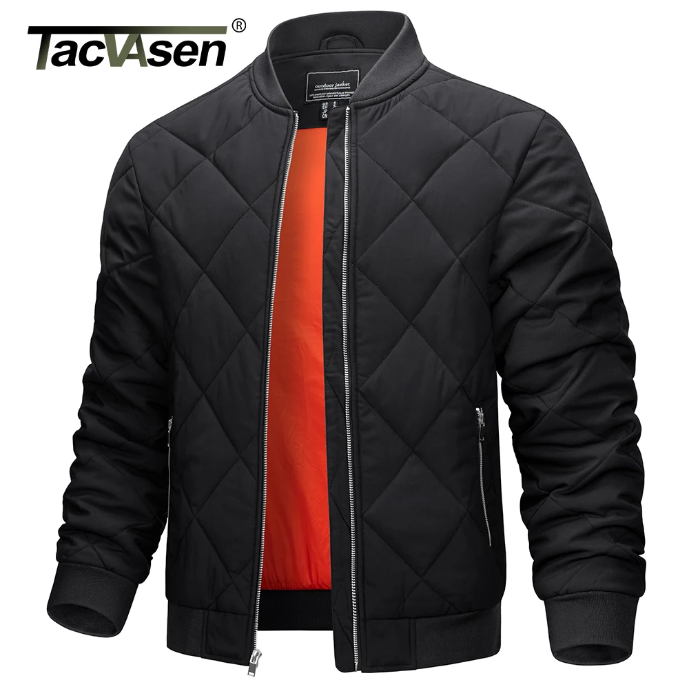 TACVASEN-Vetro-Padded-Bomber-Jackets-Semi-season-Mens-Classic-Orange-Pilot-Coats-Casual ...