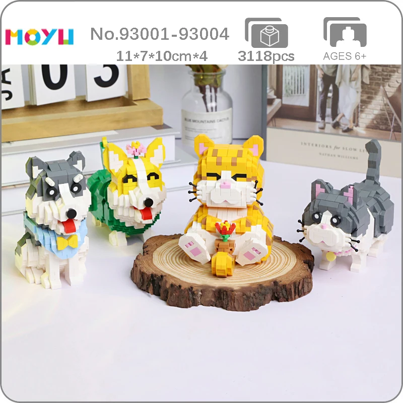 Moyu-Animal-World-Corgi-Husky-Dog-Persian-Cat-Kitten-Pet-Doll-Model ...