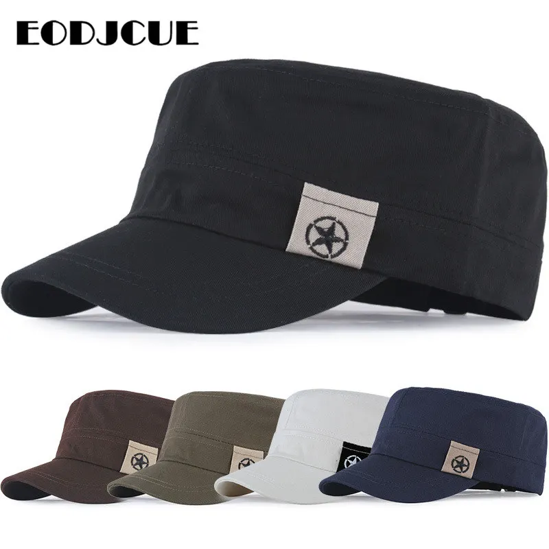 2022 Military Cap Men For Men Flat Top Hat Vintage Hat Cadet Military ...