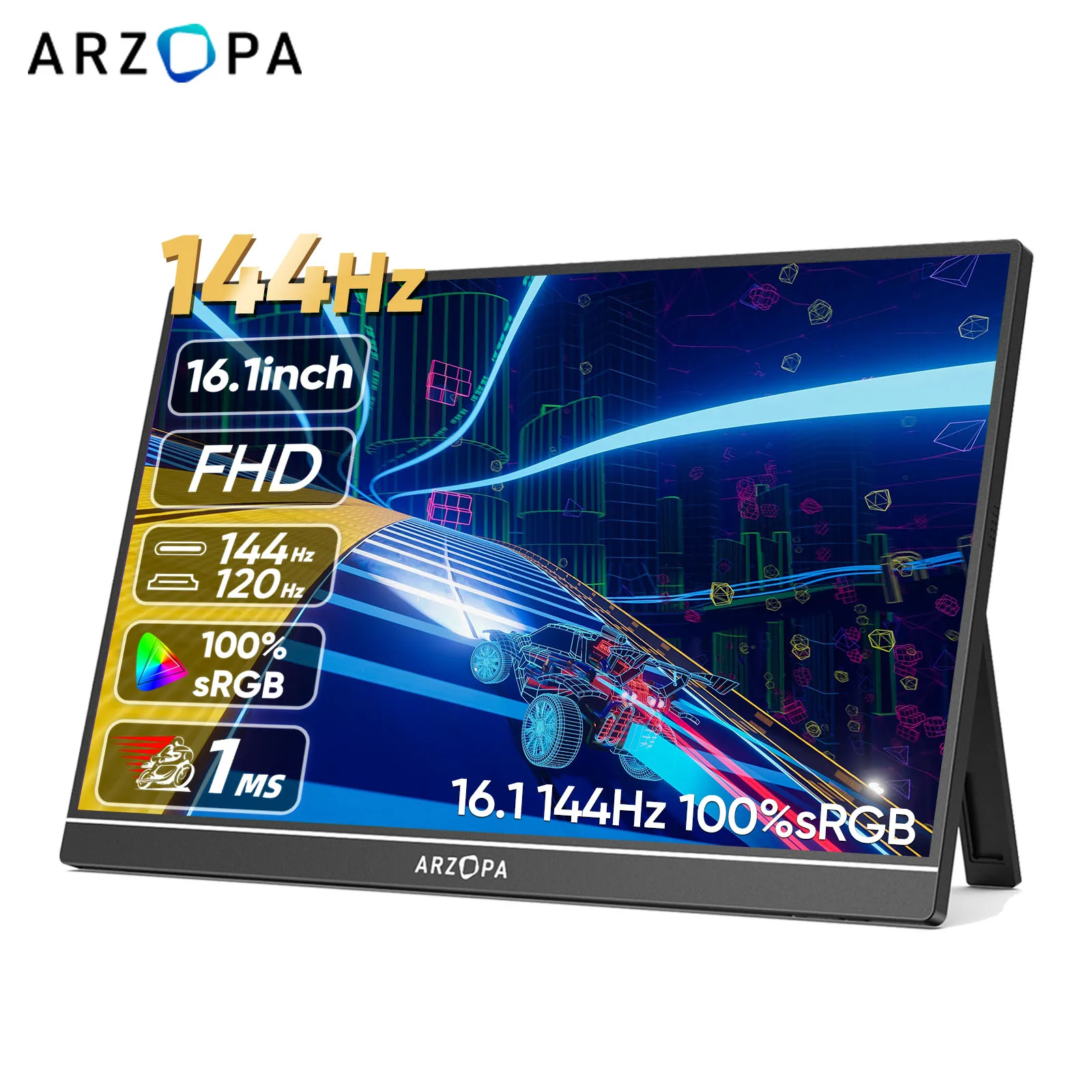 ARZOPA-16-1-inch-100-sRGB-144Hz-Portable-Monitor-Gaming-Laptop-Display ...