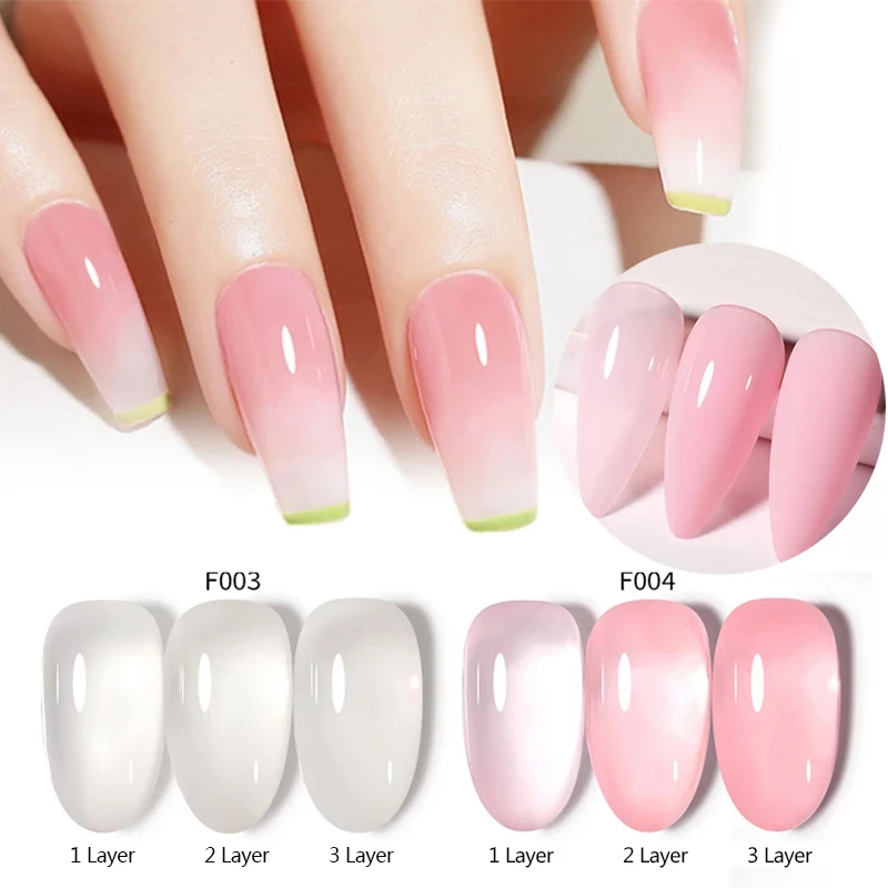LILYCUTE-7ML-Pink-Jelly-Semi-transparent-Nail-Gel-Polish-Nude-Milky ...